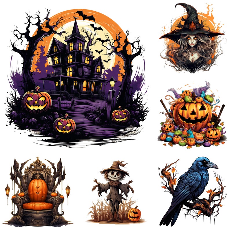 Clipart Halloween SVG & PNG | 450+ Images | Digital Halloween Art ...