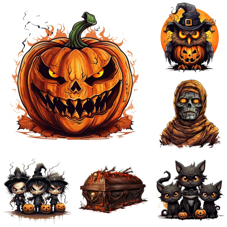Clipart Halloween SVG & PNG | 450+ Images | Digital Halloween Art ...