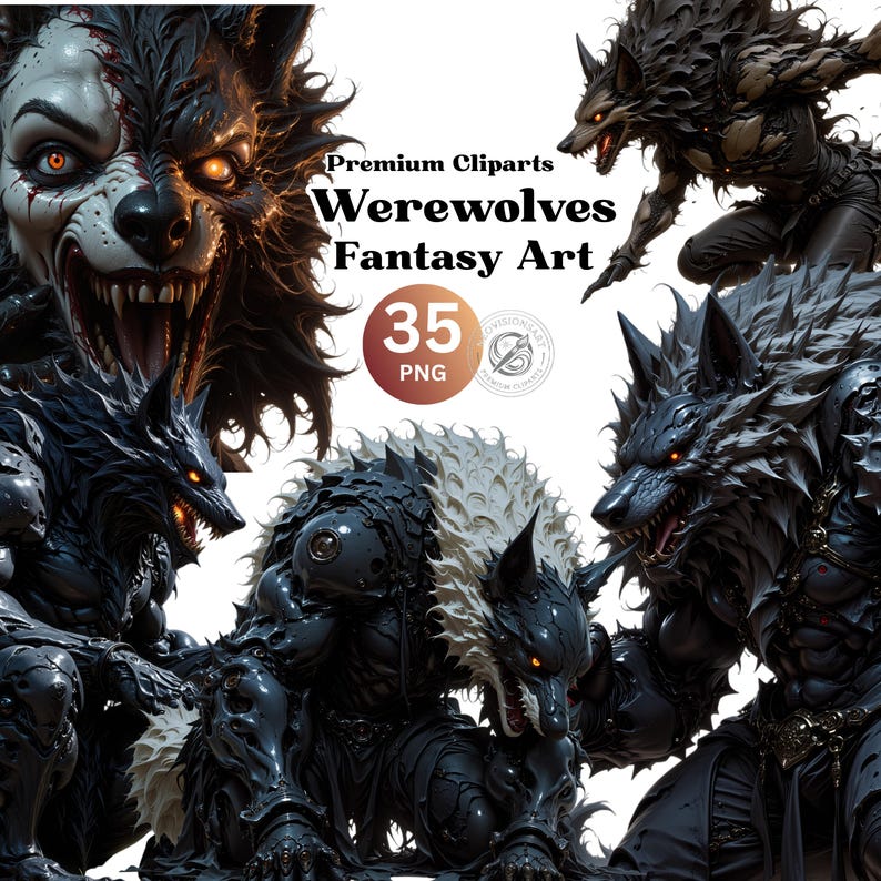 Monster Clipart Bundle, Zombies Demons Werewolves Vampires Dark Fae ...