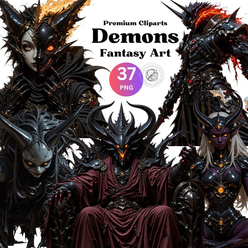 Monster Clipart Bundle, Zombies Demons Werewolves Vampires Dark Fae ...