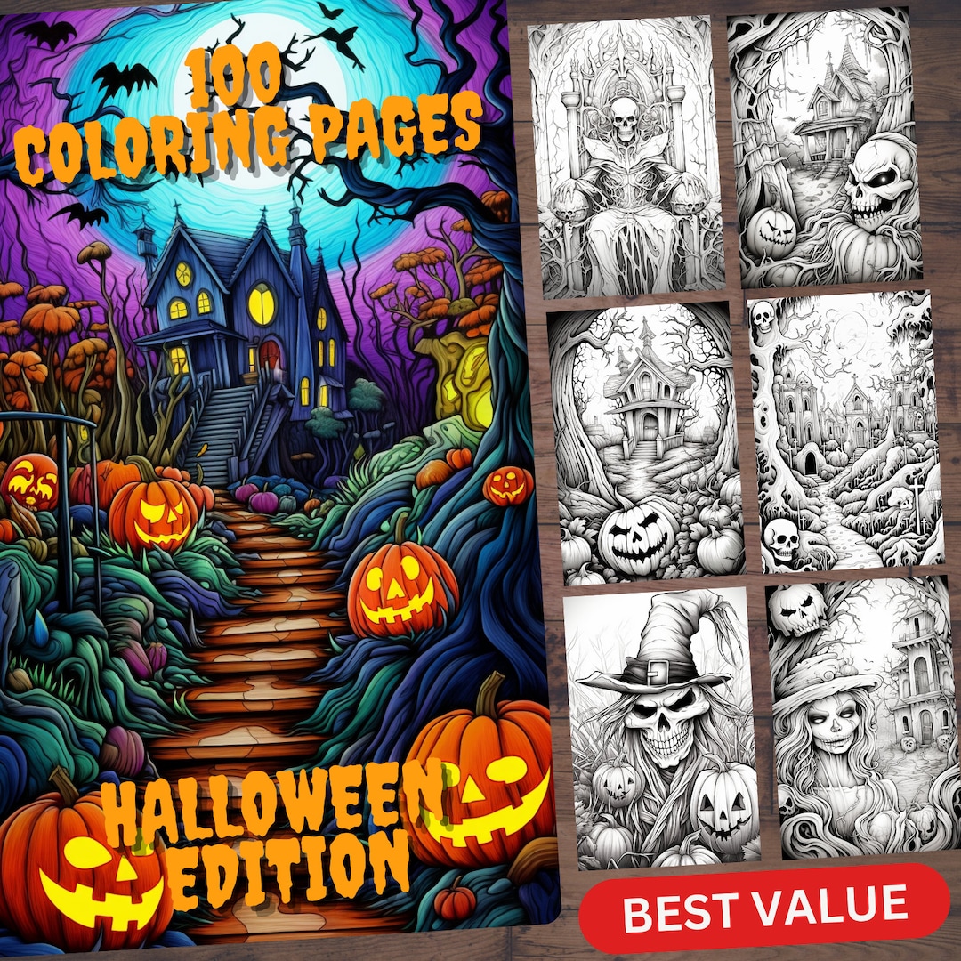 100 Halloween Coloring Pages Greyscale Coloring Pages Witch Coloring ...