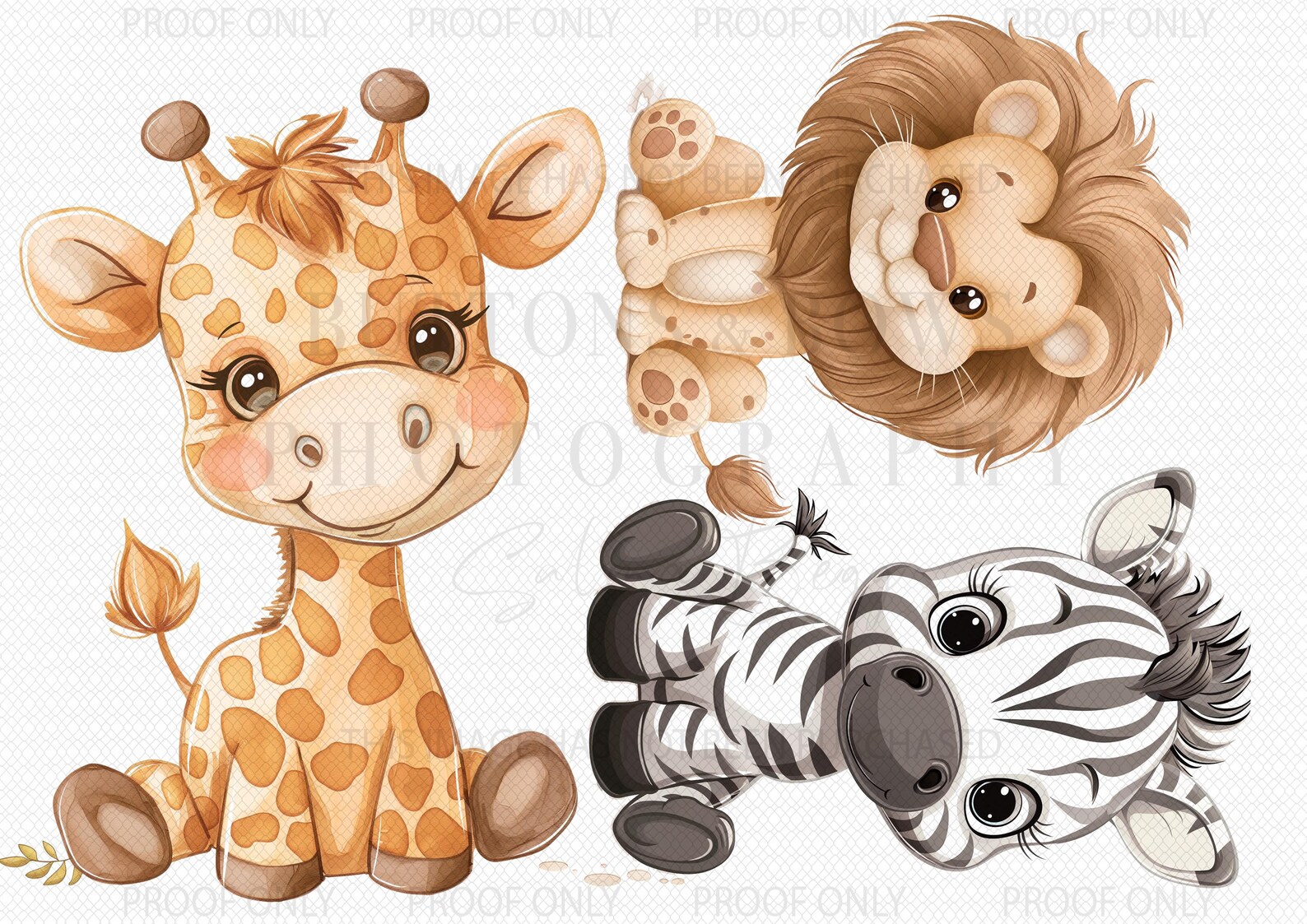 Adorable Baby Jungle Animals Digital Clipart Set - Etsy