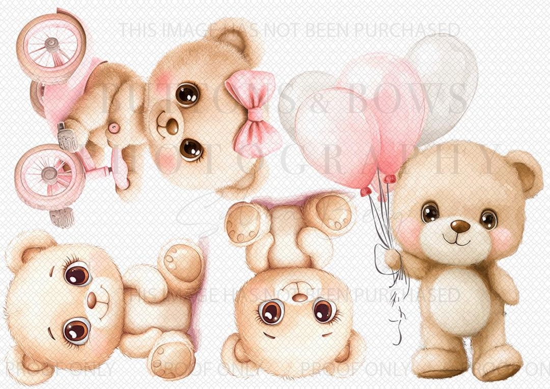 Adorable Teddy Bear Cake Smash Cutout Template – 1st Birthday Party ...