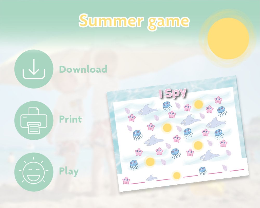 I Spy Summer, I Spy Activity for Kids, Vacation Game, Beach Game - Etsy