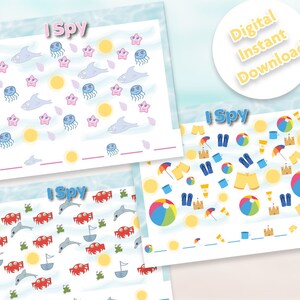 I Spy Summer, I Spy Activity for Kids, Vacation Game, Beach Game - Etsy