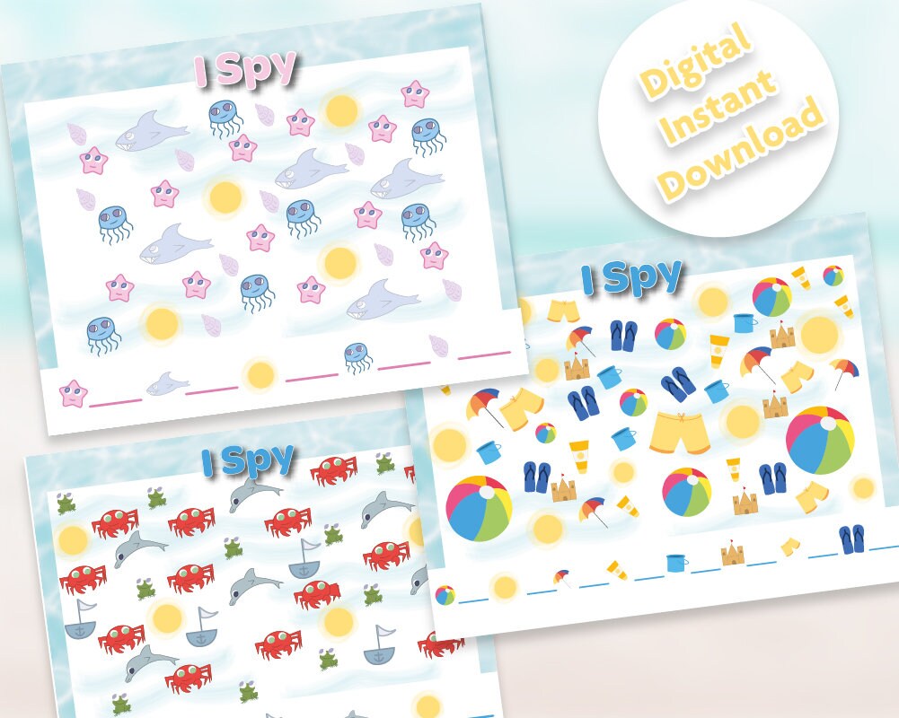 I Spy Summer, I Spy Activity for Kids, Vacation Game, Beach Game - Etsy