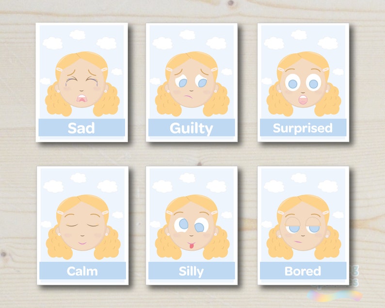 Emotions Printable Activity Girl Version, Feelings Chart Printable ...