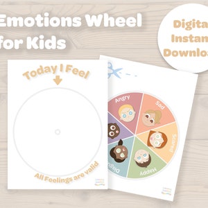Feeling Wheel for Kids, Emotion Wheel Printable, - Etsy