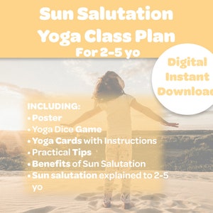 Sun Salutation Yoga Lesson Plan Kit, Kid Yoga Cards, Mindfulness, Kids ...