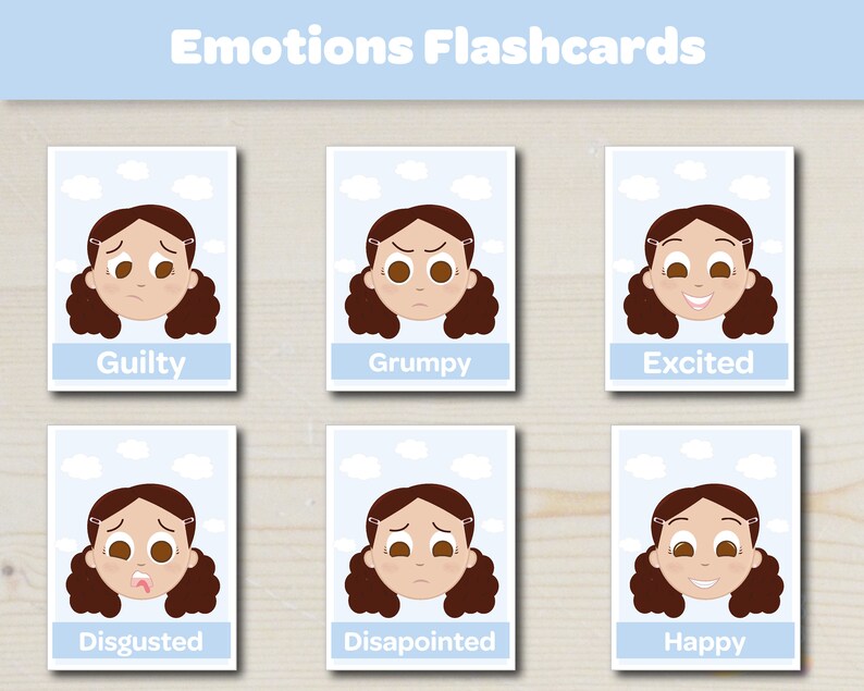 Emotions Printable Activity Girl Version, Feelings Chart Printable ...