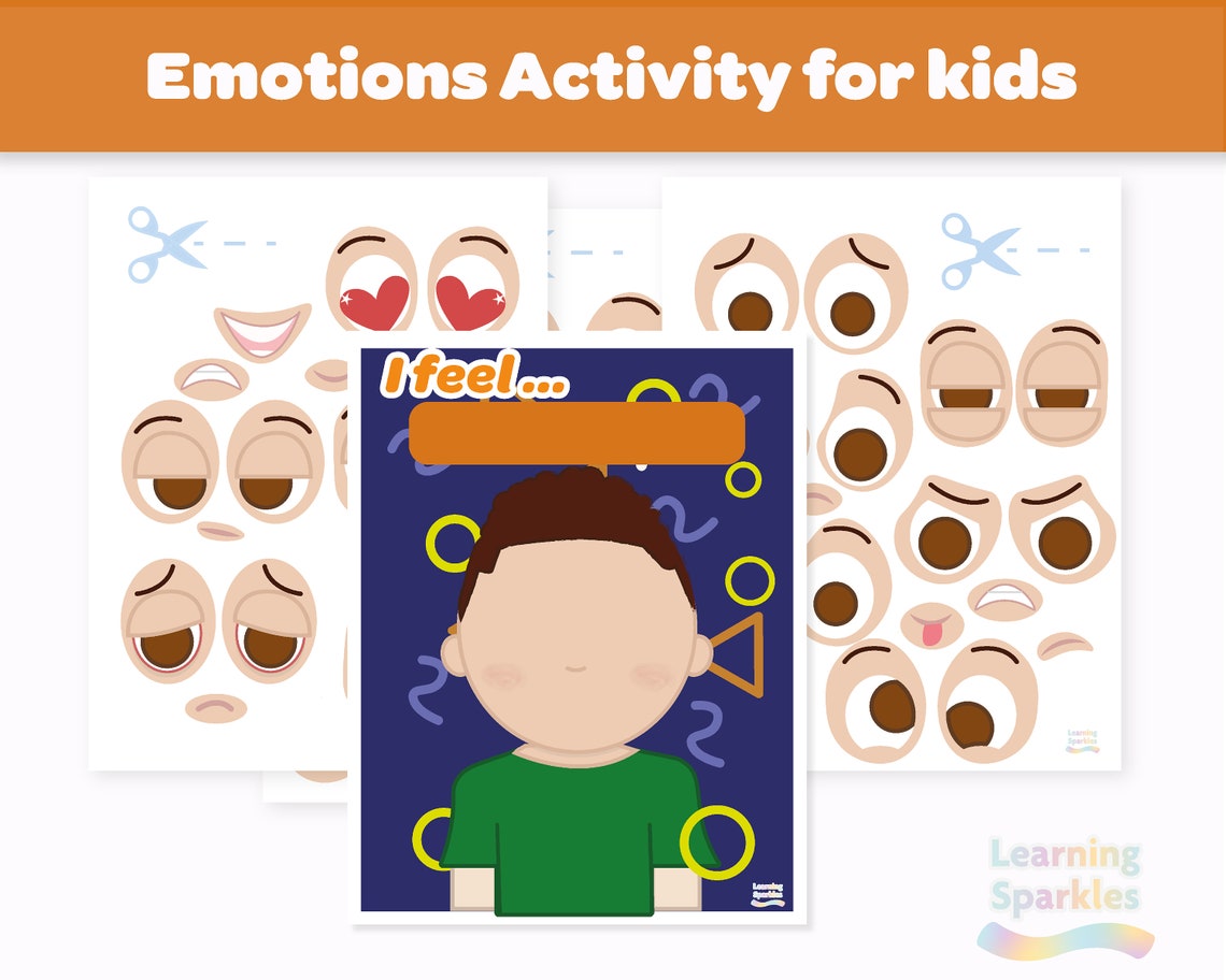 Emotions Printable Activity Boy Version Feelings Chart - Etsy