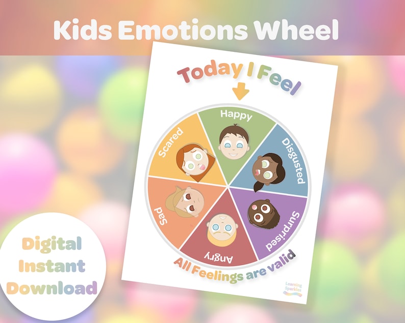 Feeling Wheel for Kids Emotion Wheel Printable - Etsy