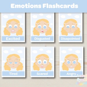 Emotion Flashcards, Toddler Girls Feelings, Montessori Printable ...