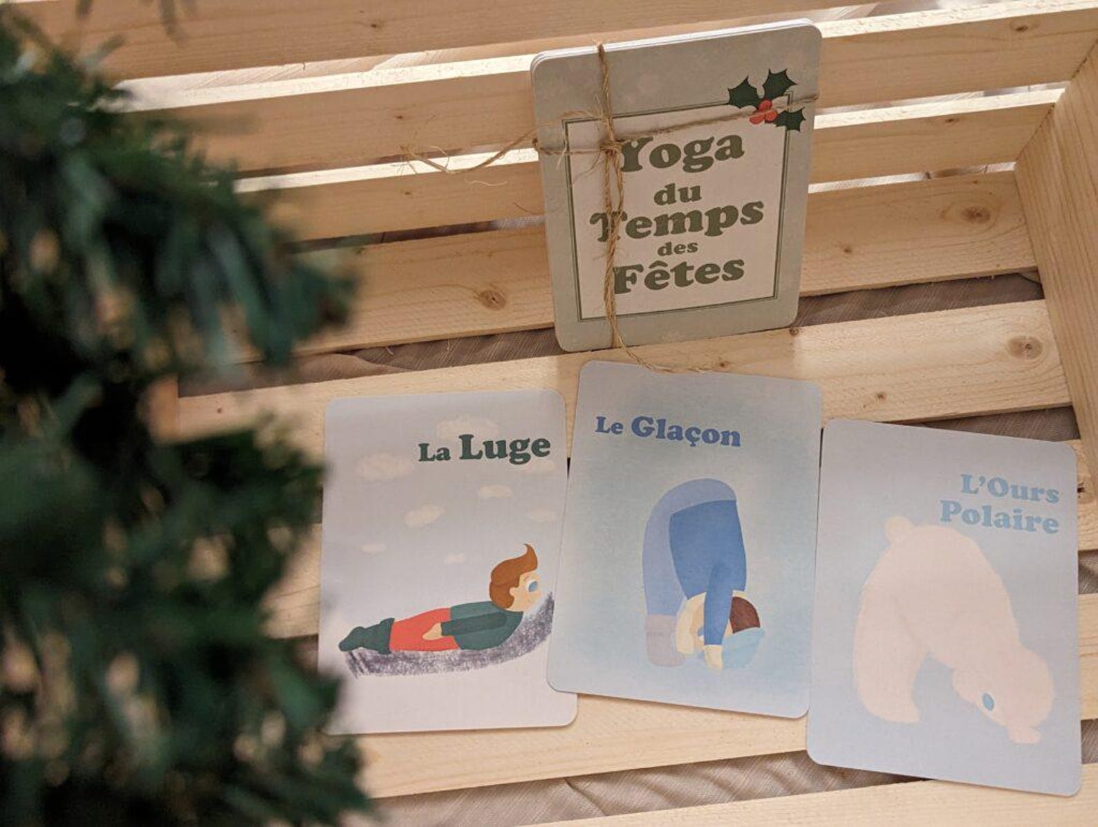 Christmas Yoga Cards, Holiday Season, Kids Yoga Christmas - Etsy