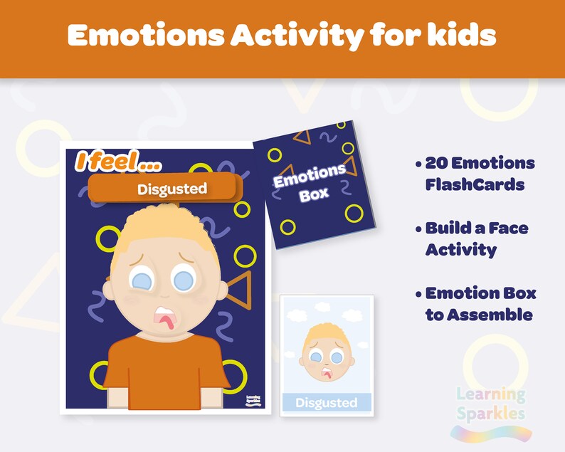 Emotions Printable Activity Boy Version, Feelings Chart Printable ...