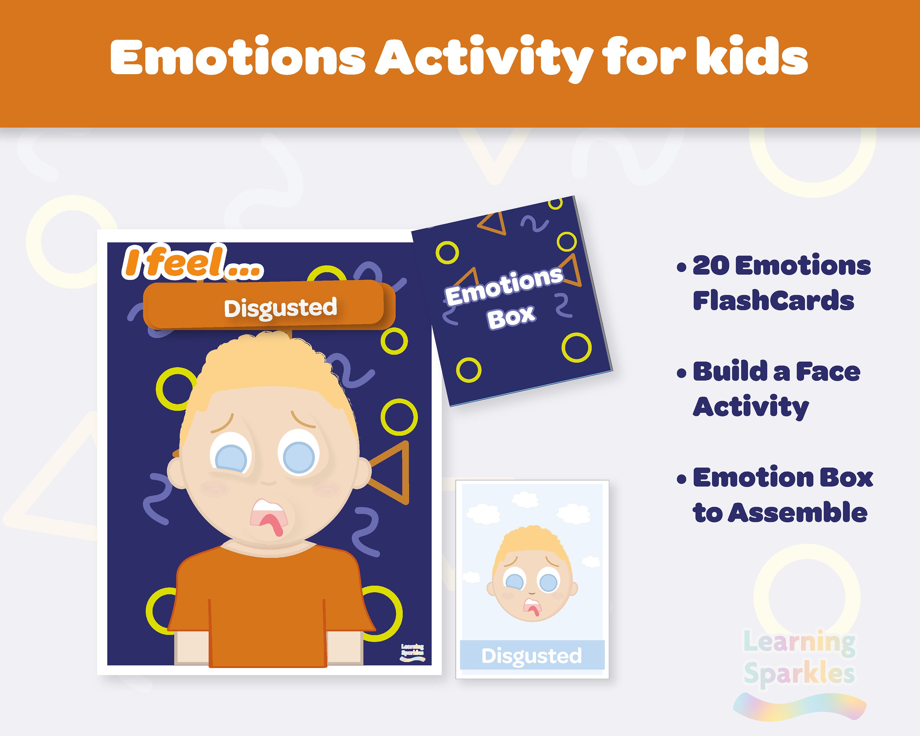 Emotions Printable Activity Boy Version, Feelings Chart Printable ...