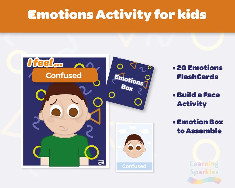 Emotions Printable Activity Boy Version Feelings Chart - Etsy