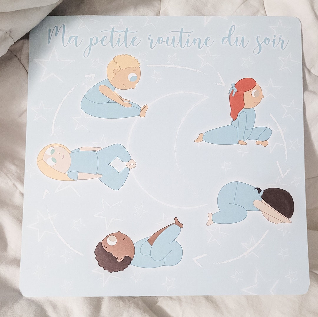 Bedtime Routine Yoga Poses, Yoga Poster Poses for Kids, Calming Corner ...