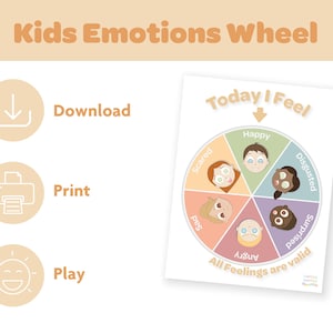 Feeling Wheel for Kids, Emotion Wheel Printable, - Etsy
