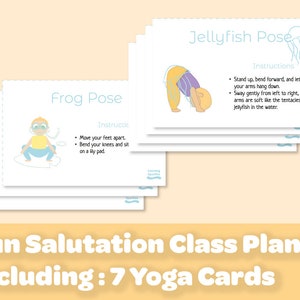 Sun Salutation Yoga Lesson Plan Kit, Kid Yoga Cards, Mindfulness, Kids ...