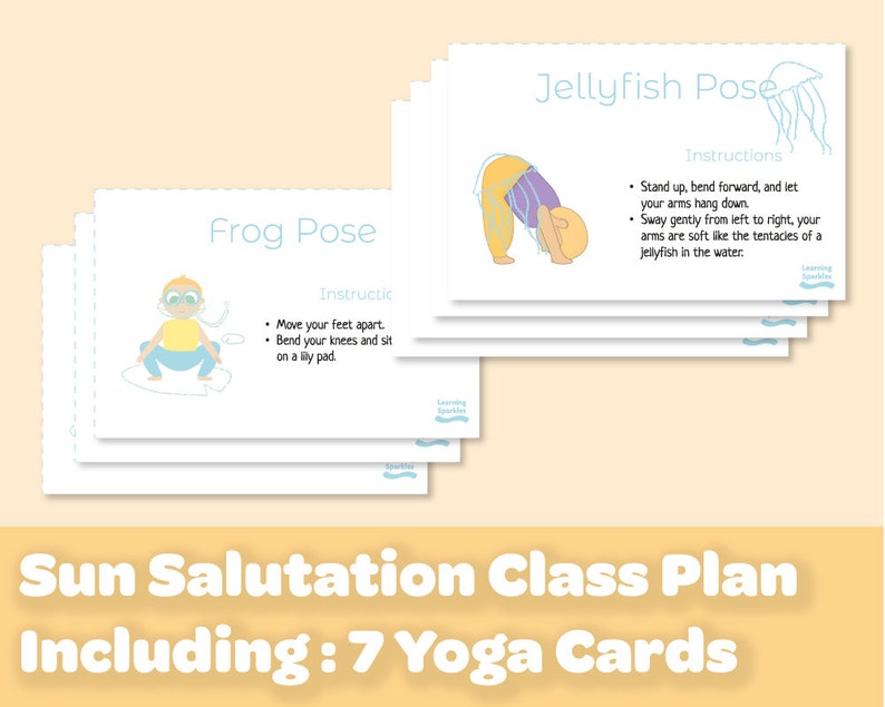 Sun Salutation Yoga Lesson Plan Kit, Kid Yoga Cards, Mindfulness, Kids ...