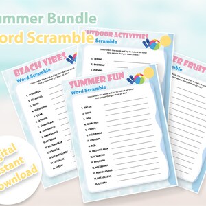 Summer Word Scramble, Word Scramble Game, Summer Games for Kids, Summer ...
