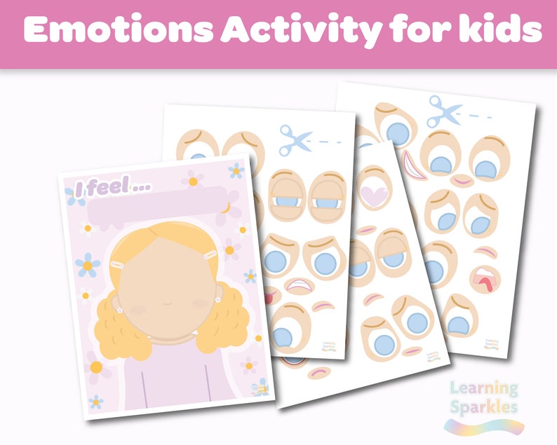 Emotions Printable Activity Girl Version, Feelings Chart Printable ...