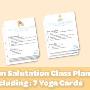 Sun Salutation Yoga Lesson Plan Kit, Kid Yoga Cards, Mindfulness, Kids ...