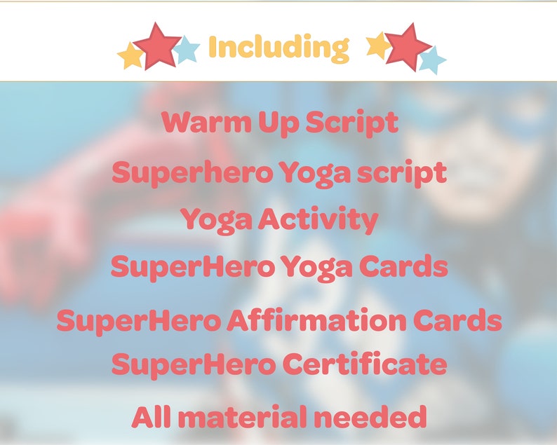 Superhero Yoga Lesson Plan Kit, Kid Yoga Cards, Mindfulness, Kids Yoga ...