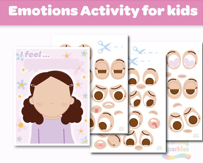 Emotions Printable Activity Girl Version, Feelings Chart Printable ...