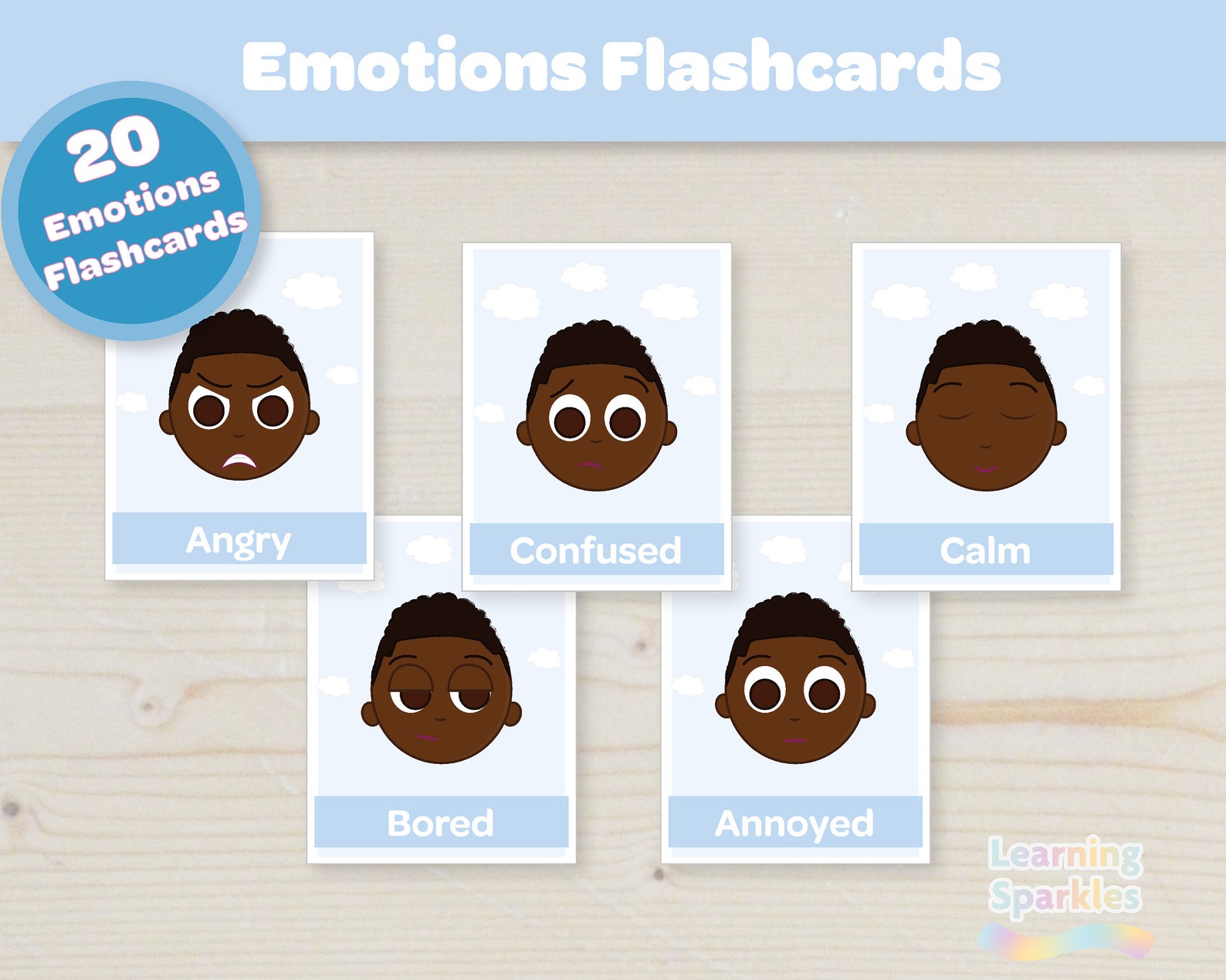 Emotions Printable Activity Boy Version, Feelings Chart Printable ...