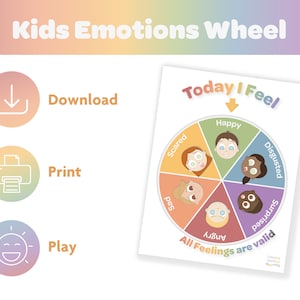 Feeling Wheel for Kids, Emotion Wheel Printable - Etsy