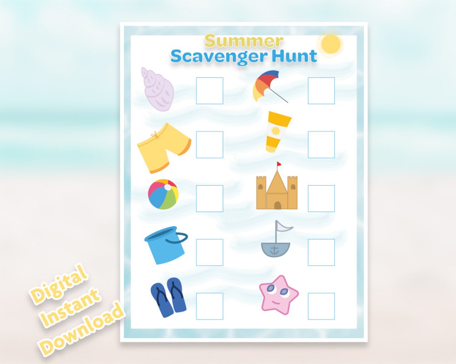 Scavenger Hunt for Kids, Summer Scavenger Hunt, Beach Scavenger Hunt ...