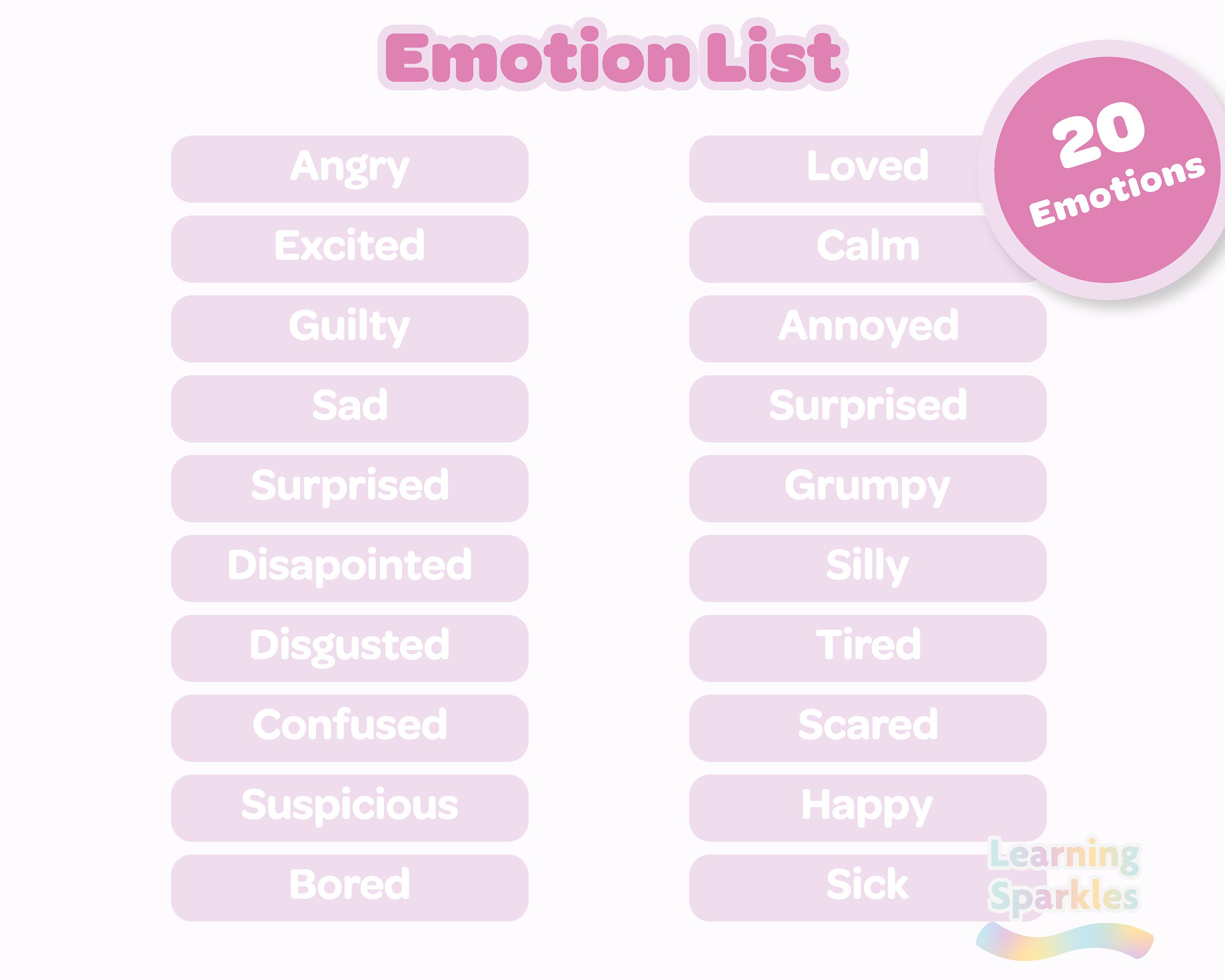 Emotions Printable Activity Girl Version Feelings Chart - Etsy