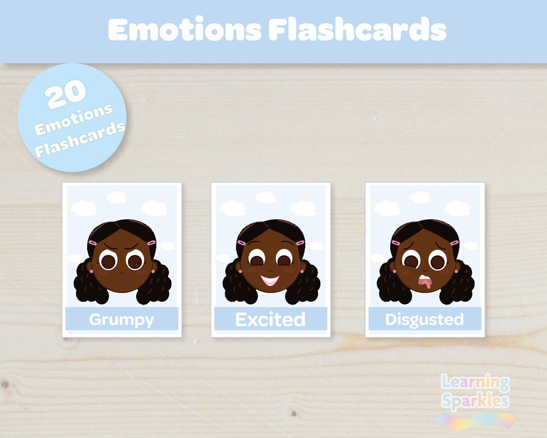 Emotion Flashcards, Toddler Girls Feelings, Montessori Printable ...