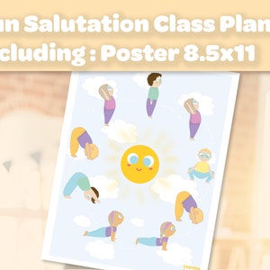 Sun Salutation Yoga Lesson Plan Kit, Kid Yoga Cards, Mindfulness, Kids ...