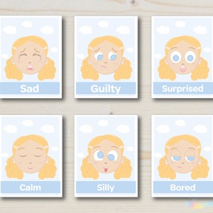 Emotion Flashcards, Toddler Girls Feelings, Montessori Printable ...