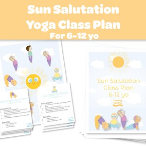 Sun Salutation Yoga Lesson Plan Kit, Kid Yoga Cards, Mindfulness, Kids ...
