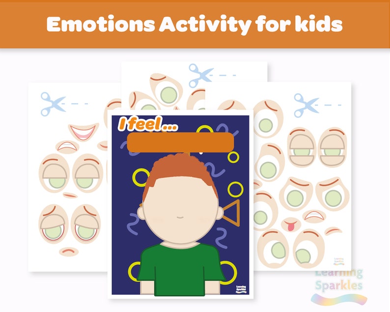 Emotions Printable Activity Boy Version, Feelings Chart Printable ...