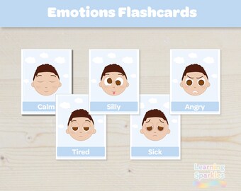 Emotion Flashcards, Toddler Girls Feelings, Montessori Printable ...