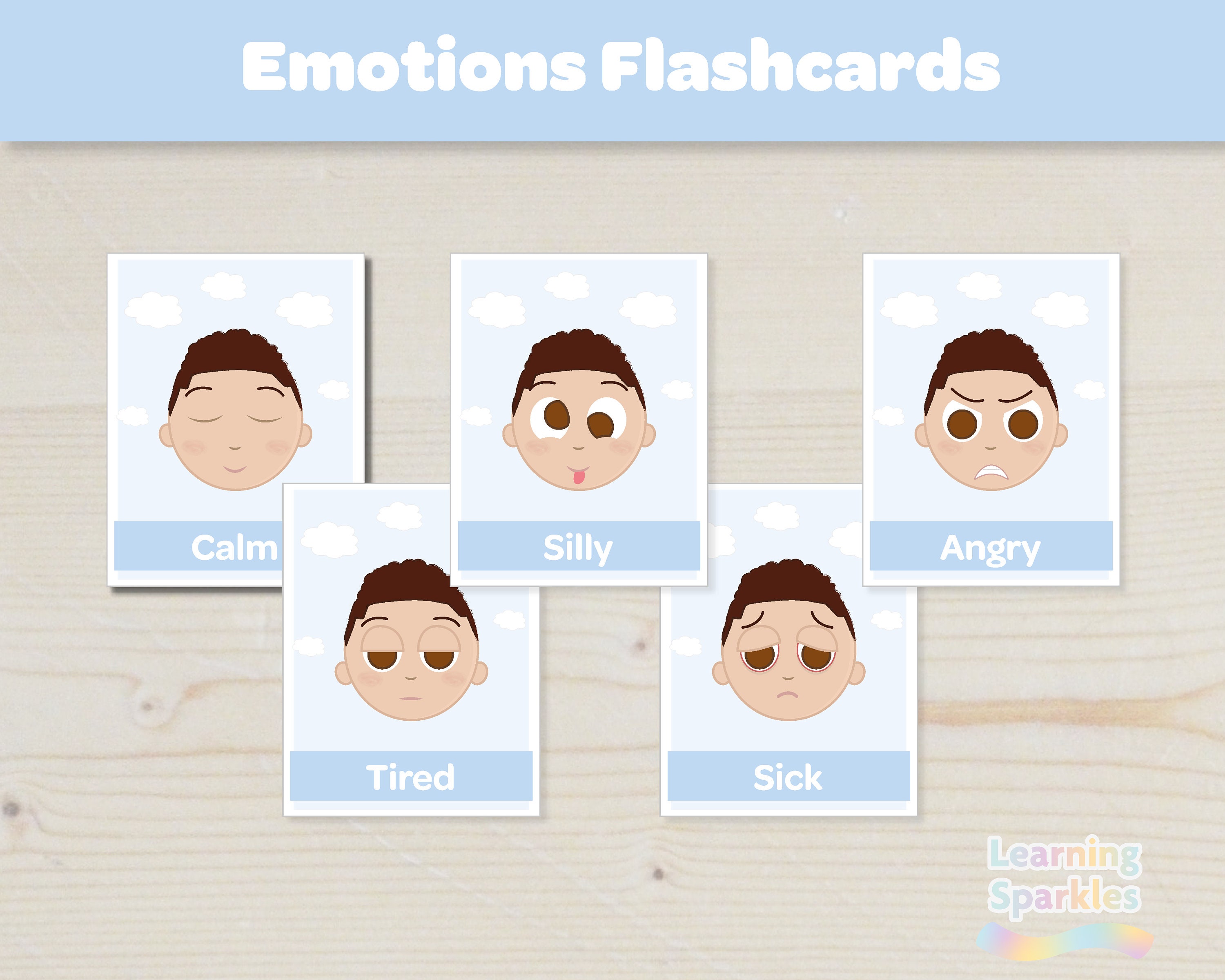 Emotions Printable Activity Boy Version Feelings Chart - Etsy