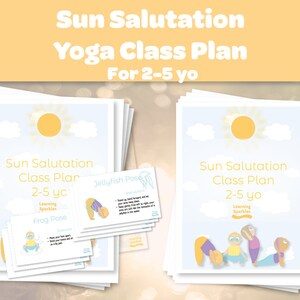 Sun Salutation Yoga Lesson Plan Kit, Kid Yoga Cards, Mindfulness, Kids ...