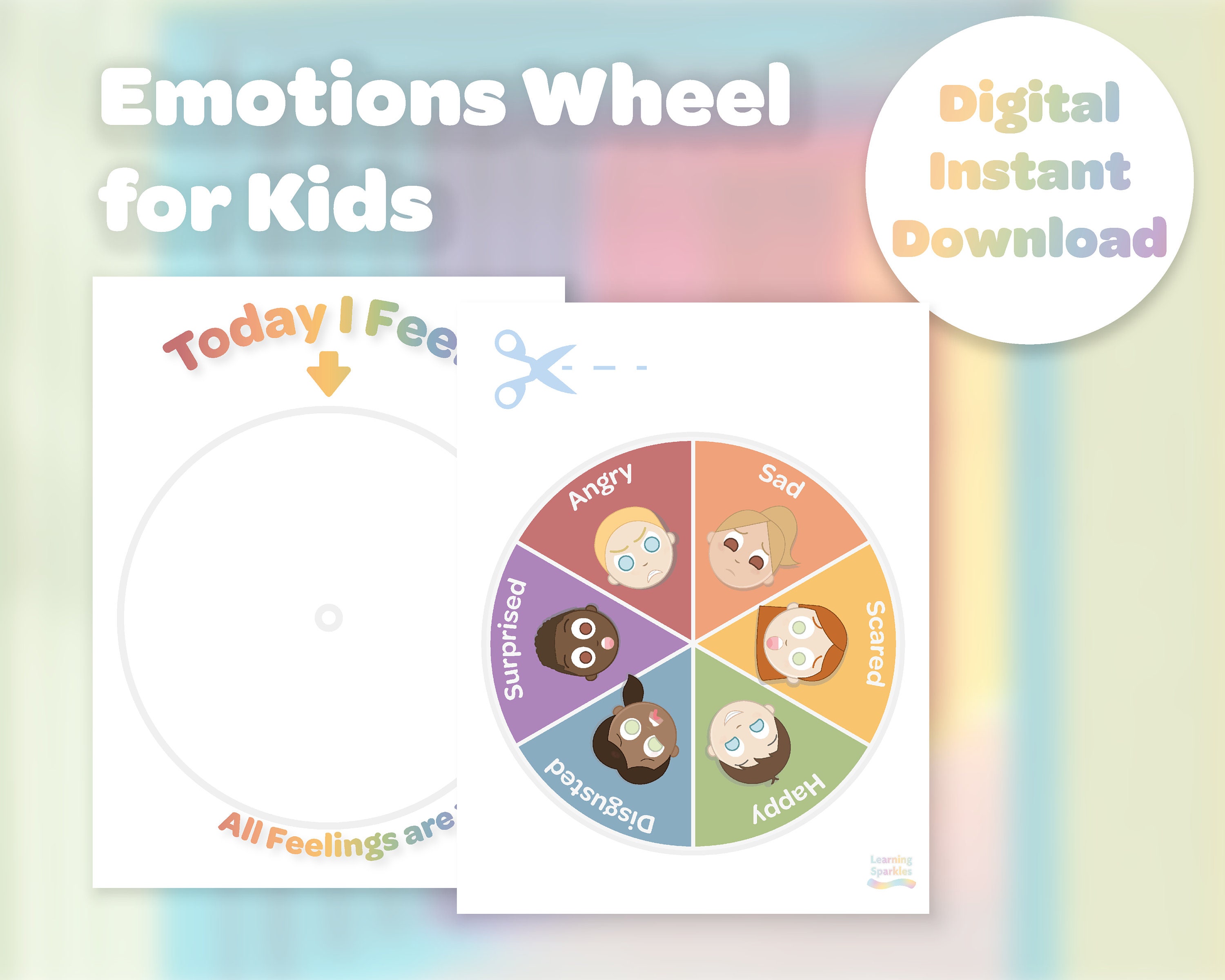 Feeling Wheel for Kids, Emotion Wheel Printable - Etsy
