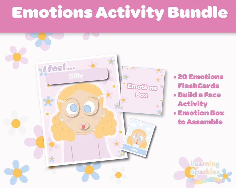 Emotions Printable Activity Girl Version, Feelings Chart Printable ...