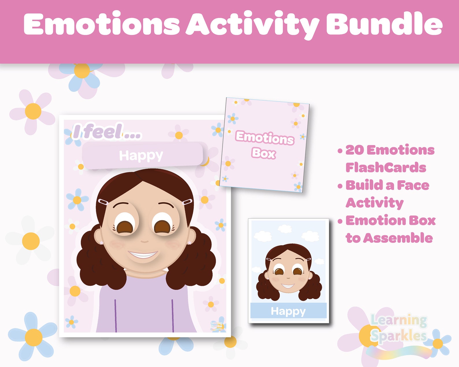 Emotions Printable Activity Girl Version, Feelings Chart Printable ...