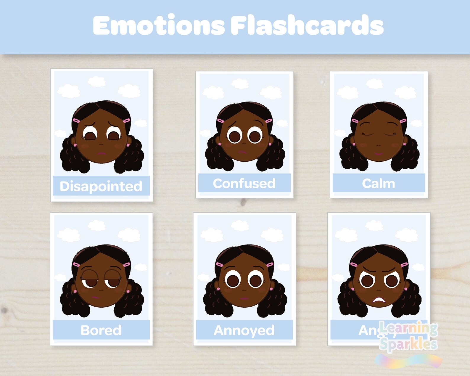 Emotion Flashcards, Toddler Girls Feelings, Montessori Printable ...