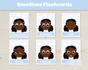 Emotion Flashcards, Toddler Girls Feelings, Montessori Printable ...