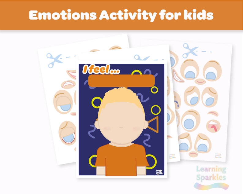 Emotions Printable Activity Boy Version, Feelings Chart Printable ...