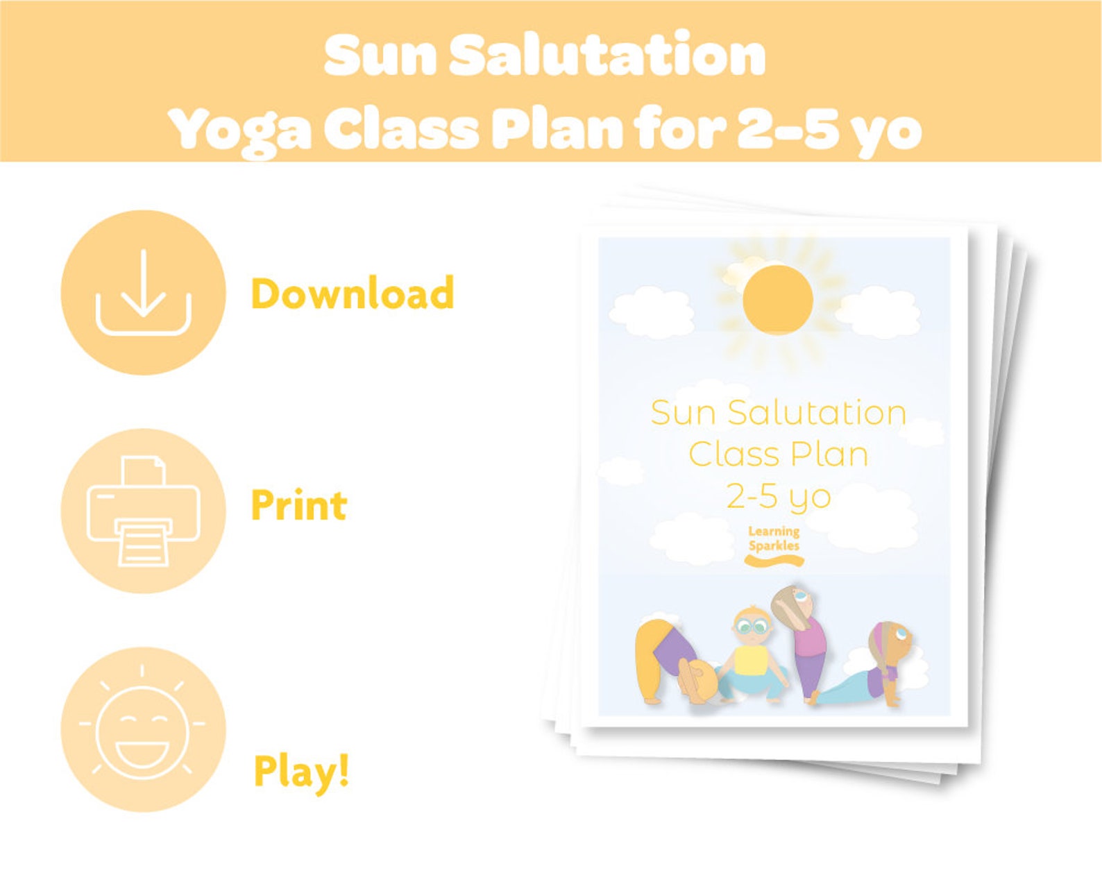 Sun Salutation Yoga Lesson Plan Kit, Kid Yoga Cards, Mindfulness, Kids ...