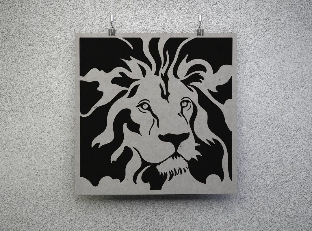 Lion Print, Wall Art, Abstract, Zoo Animal, Silhouette, Digital ...